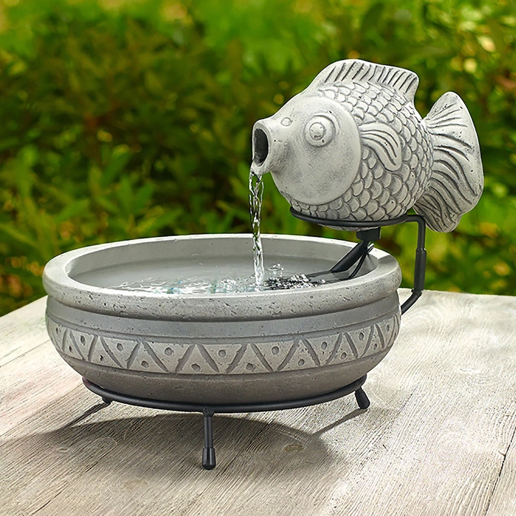 Marin Solar Fish Fountain by Smart Solar | Garden-Fountains