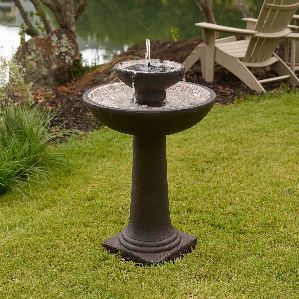 Riverstone Fountain with Remote in Forest Brown | Garden-Fountains