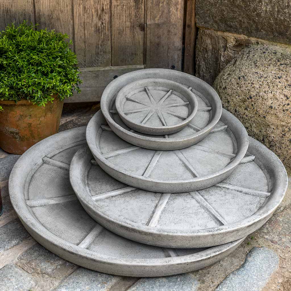 Campania Small Cast Stone Saucer | Garden-Fountains