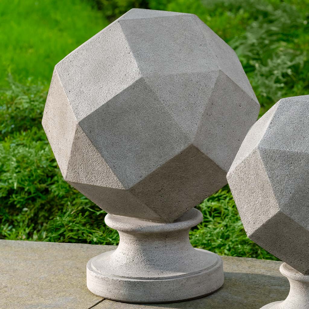 Campania International Polyhedron Large Finial Sculpture | Garden-Fountains